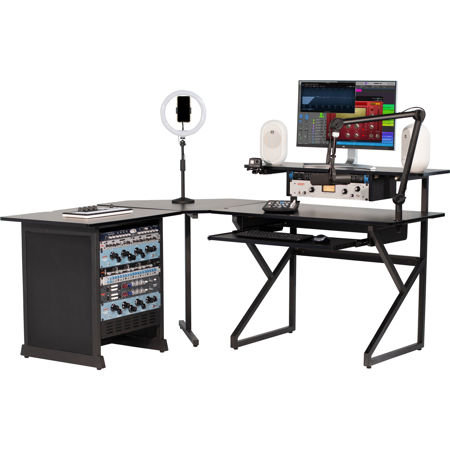 Gator Cases Content Creator Desk Set w/Corner Section and 12U Rack ...