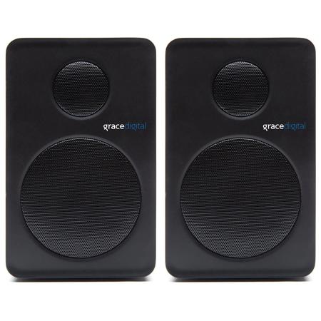 Grace Digital 36W Bluetooth Speaker, 3.5" Woofer, Pair, Black BTSP201