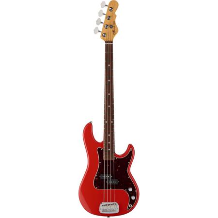 G&L Guitar Fullerton Deluxe LB-100 Bass Guitar, Rosewood, Fullerton Red