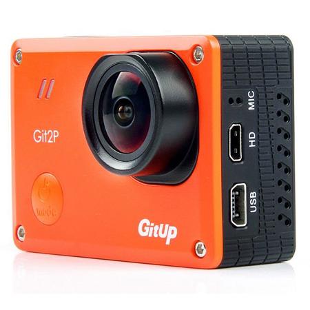Gitup Git2P 2K Full HD Video WiFi Gyro Action Camera, 170 FOV, Pro Pack, Orange