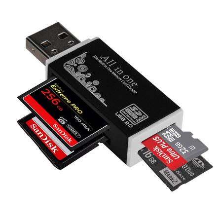 Used Green Extreme Portable USB 2.0 4 in 1 Memory Multi Card Reader for ...