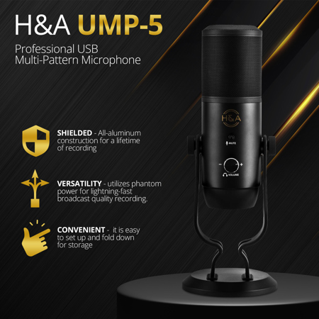 Used H&A UMP-5 Professional USB Multi-Pattern Condenser Microphone