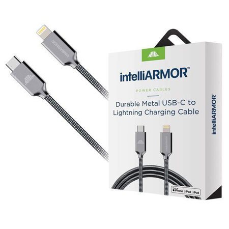 intelliARMOR 5' USB Type-C to Lighting LynkCable, Metal Gray - Adorama