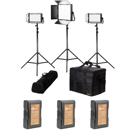 Ikan Lyra Bi-Color 3-Point LED Light Kit w/1x LB10, 2x LB5,3x Gold ...