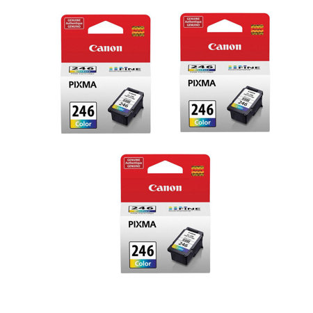 Canon 3 Pack CL-246 Color Ink Cartridge for Select PIXMA Printers - 9ml