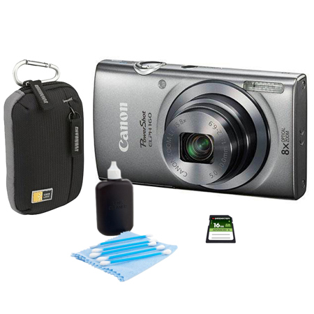 Canon PowerShot ELPH 160 Digital Camera, Silver with Basic Accessory ...
