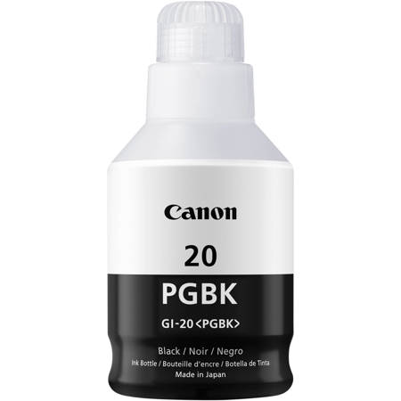 Canon GI-20 Black Pigment Ink Bottle for PIXMA G Series MegaTank ...
