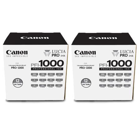 Canon 2 Pack PFI-1000 12 Ink LUCIA PRO Pack for imagePROGRAF PRO-1000