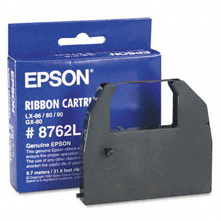 Epson 8762L Black Fabric Ribbon Cartridge for Impact Printers