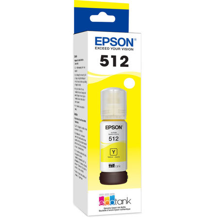 Epson T512 Dye Yellow Ink Bottle with Sensormatic - Adorama
