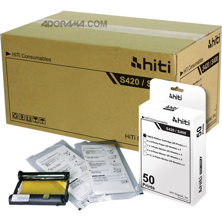 HiTi 4x6in 50 Prints Paper/Ribbon Pack - 12 Packs - Adorama