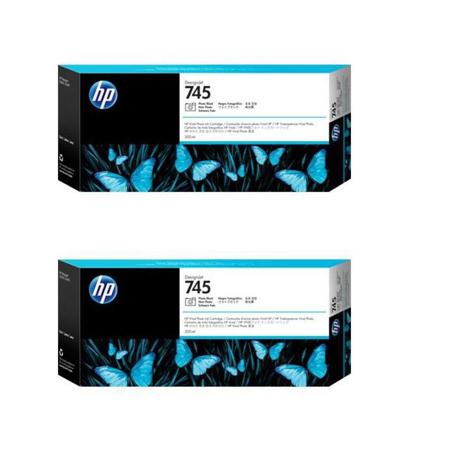 HP 2x 745 130mL Photo Black Ink Cartridge for DesignJet Z5600 Inkjet ...