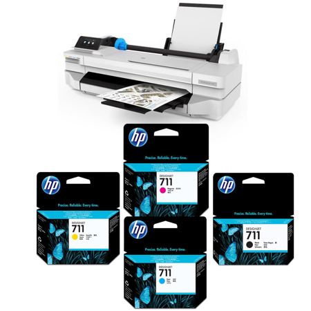 HP DesignJet T125 Large Format Compact Wireless Plotter Printer - 24 ...