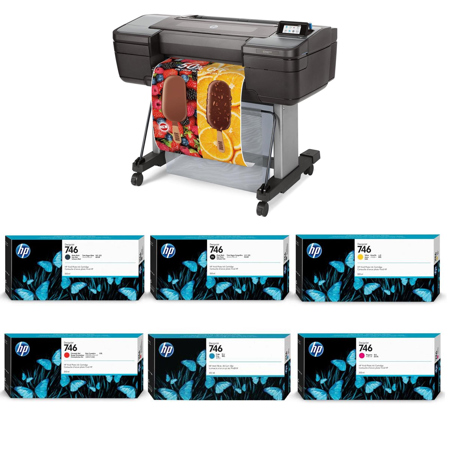 HP DesignJet Z6 Large Format PostScript Graphics Printer, 24" Inkjet ...