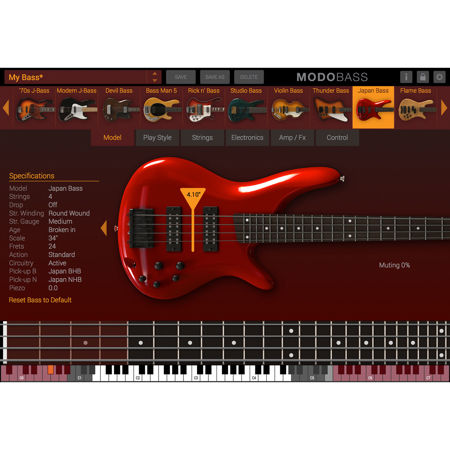 IK Multimedia MODO BASS Virtual Instrument Software, Crossgrade, USB ...
