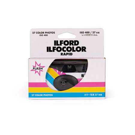 Ilford ILFOCOLOR Rapid Retro Single Use Color Film Camera, 27 Exposures ...