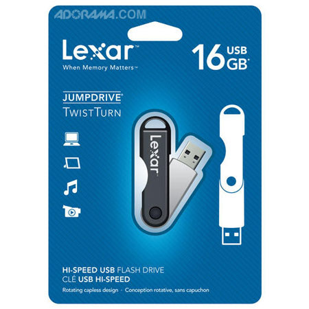 Lexar LJDTT16GACNA JumpDrive TwistTurn 16GB, Silver