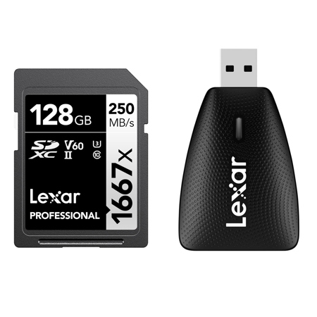 Lexar SILVER Professional 1667x 128GB UHS-II SDXC Memory Card with ...