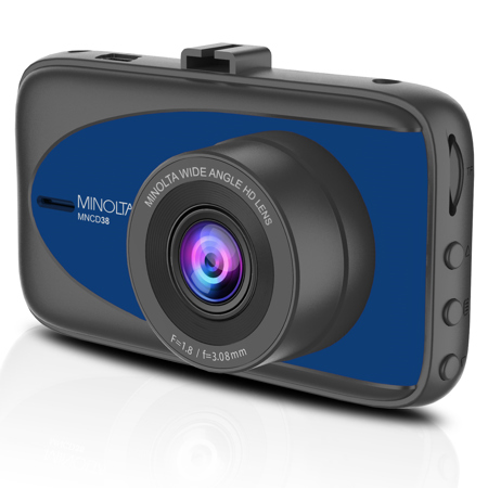Minolta MNCD38 Full HD 12MP 3" LCD Screen Dash Cam, Blue - Adorama