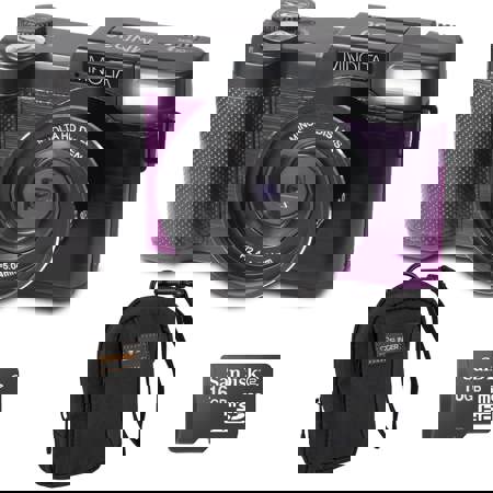 Minolta MND30 30MP 2.7K QHD 3.0" LCD Screen Digital Camera, Purple ...