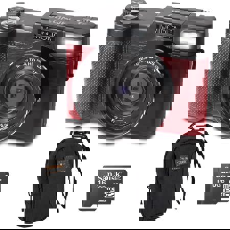 Minolta MND30 30MP 2.7K QHD 3.0" LCD Screen Digital Camera, RED ...