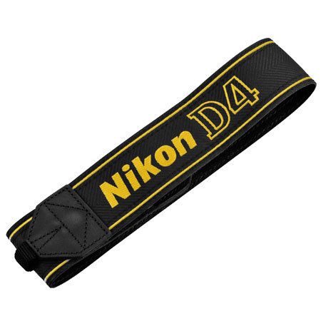 Nikon AN-DC7 Replacement Wide Neck Strap f/Nikon D4 DSLR, Black/Yellow