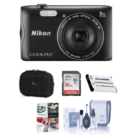 Nikon Coolpix A300 Point & Shoot Camera, Black With Premium Accessory ...