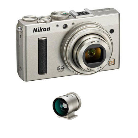 Nikon Coolpix A Digital Camera, Silver, Bundle w/Nikon DF-CP1 Optical Viewfinder 26424 VF