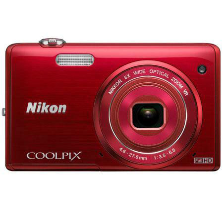 Nikon CoolPix S5200 Digital Camera, Red - Adorama