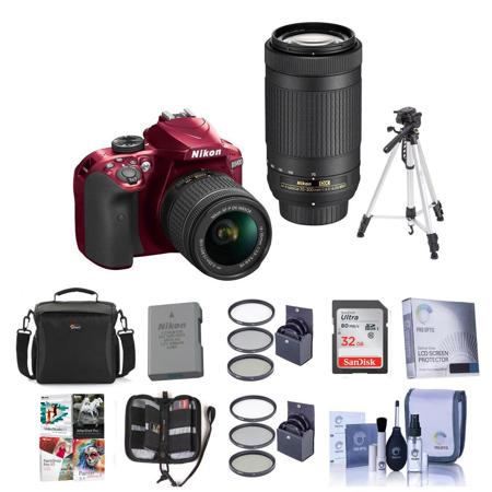 Nikon D3400 DSLR with 18-55mm DX VR & 70-300mm ED Lenses and Premium ...