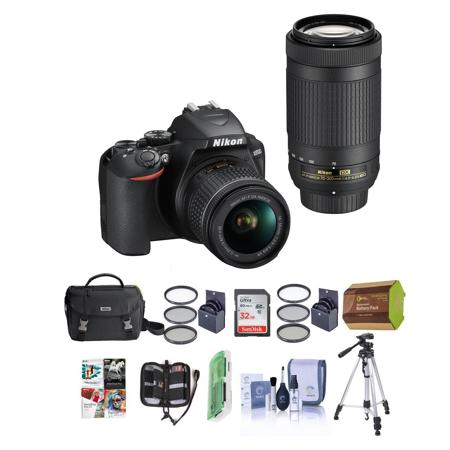 Nikon D3500 24MP DSLR Camera with NIKKOR 18-55mm and 70-300mm Lens W ...