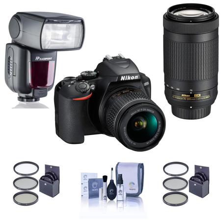 Nikon D3500 24MP DSLR Camera with NIKKOR 18-55mm and 70-300mm Lens W ...