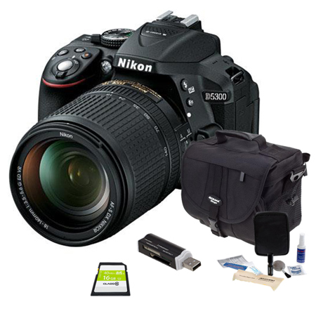 Nikon D5300 DSLR Camera-Black Nikon AFS DX 18-140mm & Free Accessories