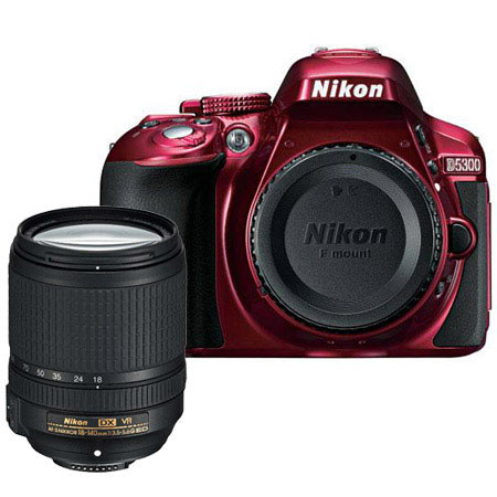 Nikon D5300 Camera, Red, Bundle w/18-140mm f/3.5-5.6G ED AF-S DX VR Lens