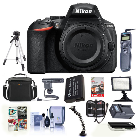 Nikon D5600 DSLR Camera Body, Black With Pro Accessory Bundle