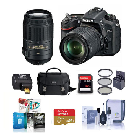 Nikon D7100 Dual Lens Wi-Fi Camera Kit with AF-S DX NIKKOR 18-55mm f/3. ...
