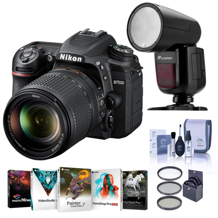 Nikon D7500 DSLR with 18-140mm VR Lens With F Zoom Li-on XR2 TTL Round ...