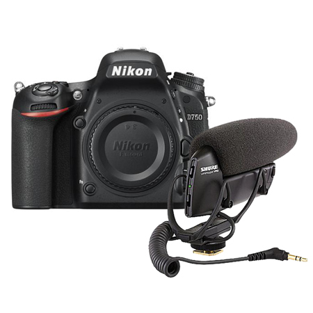 Nikon D750 DSLR Body Only Camera with Shure VP83 LensHopper Camera-Mt Mic