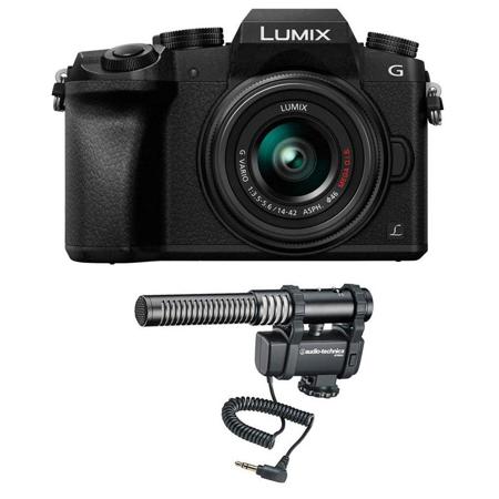 Panasonic DMC-G7 Mirrorless Camera with 14-42mm Lens, Black W/AT AT8024 MIc