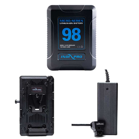 Indipro Micro V-Mount 98Wh Battery Kit for Blackmagic URSA/URSA Cameras, OB
