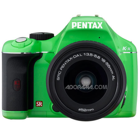Pentax 16344 K-X SLR Kit with DA-L 18-55mm Lens, Green - Adorama