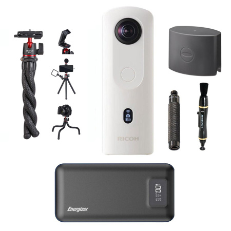 Ricoh Theta THETA SC2 4K 360 Spherical Camera, White - With Accessory ...