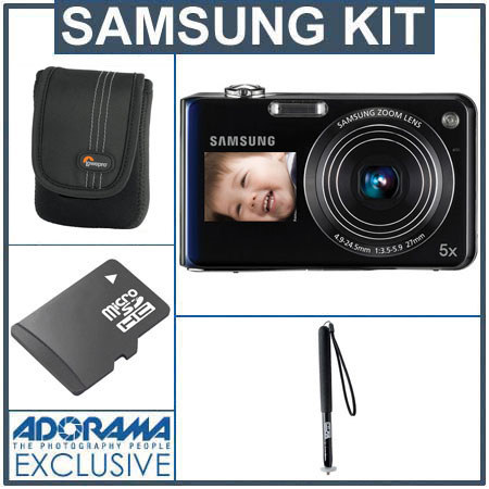 Samsung DualView TL210 Camera Kit with Monopod, Blue - Adorama