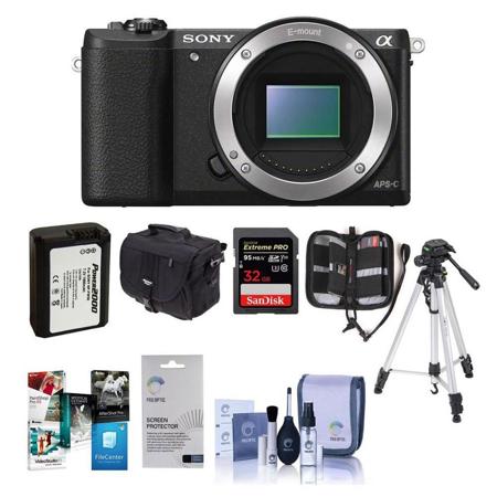 Sony Alpha A5100 Mirrorless Digtal Camera Body, Black w/Premium ...