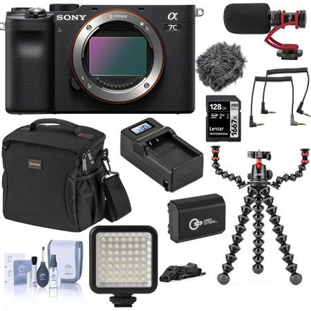 Sony Alpha 7C Mirrorless Camera, Black - with Video Accessories Kit