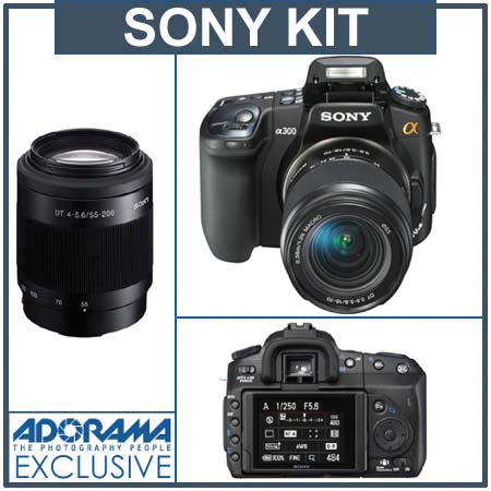 Sony Alpha DSLR-A300 Digital SLR Camera 2 Lens Kit with 18 - 70mm Lens ...
