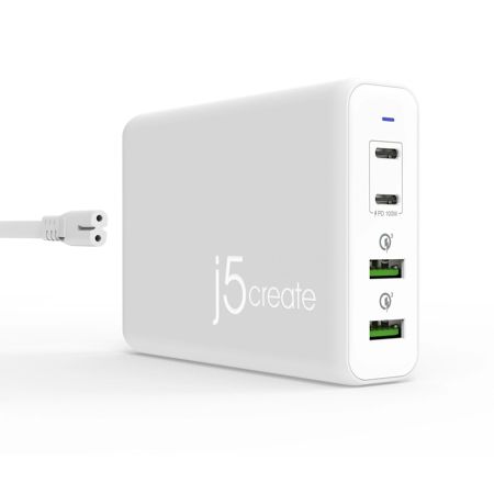 J5 Create JUP44100 100W 4-Port PD USB Type-A and USB-C Super Charger