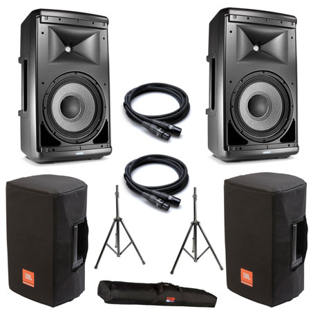 JBL 2x EON610 10" Class D 2-Way Multipurpose Speaker, With Accessory Bundle