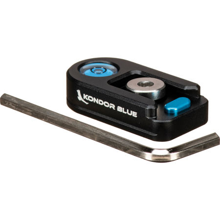 Kondor Blue Bubble Level Cold Shoe Plate with Safety Release, Raven Black