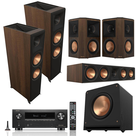 Klipsch Reference 5.1 Home Theater System, Walnut w/ Denon 9.4 Receiver